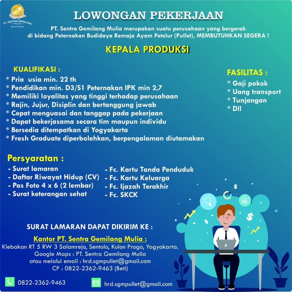 Lowongan Kerja PT Sentra Gemilang Mulia – Fakultas Peternakan UGM