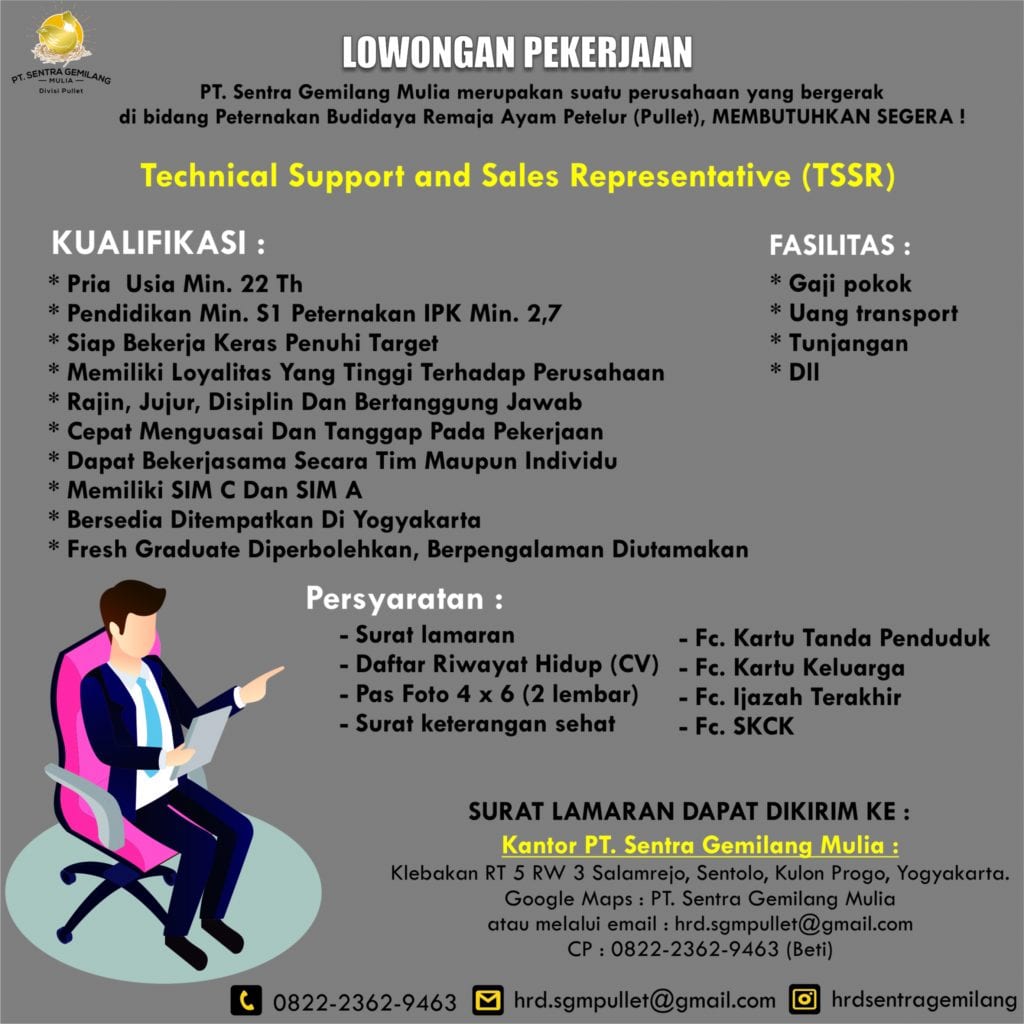 Lowongan Kerja PT Sentra Gemilang Mulia – Fakultas Peternakan UGM